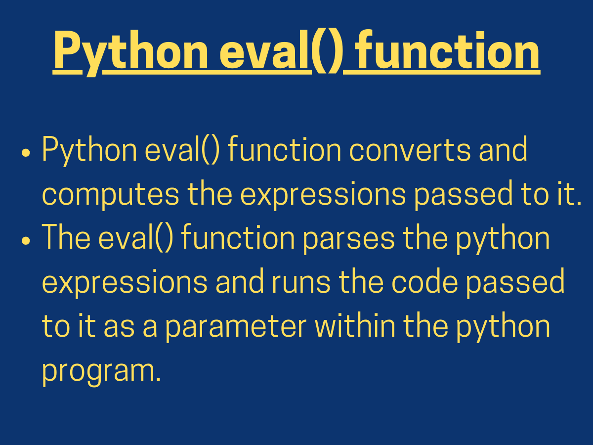 Python Eval Function AskPython