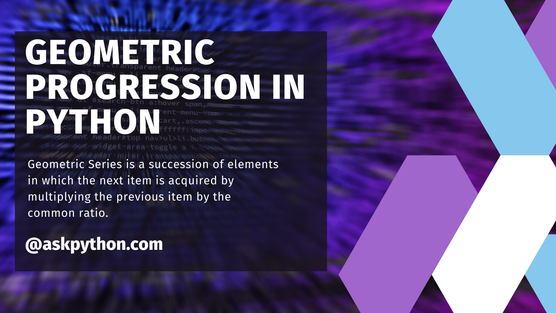 Geometric Progression In Python AskPython Geometric Progression In Python AskPython